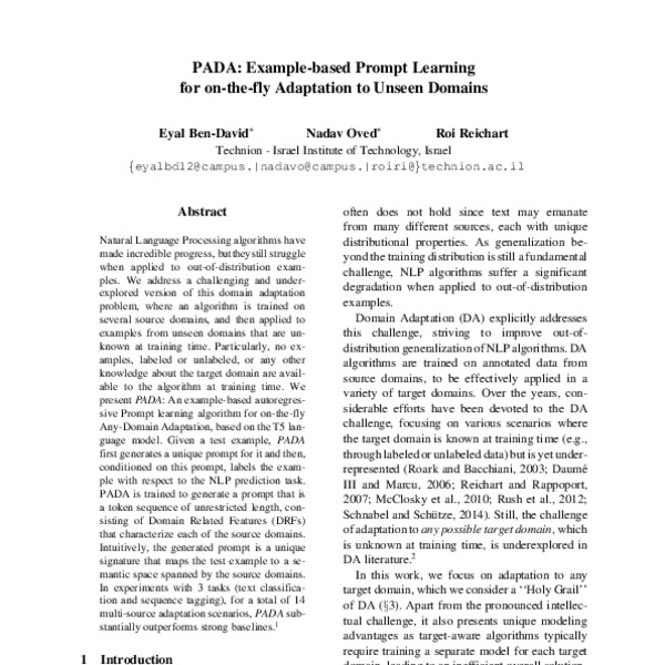 PADA: Example-based Prompt Learning for on-the-fly Adaptation to Unseen ...