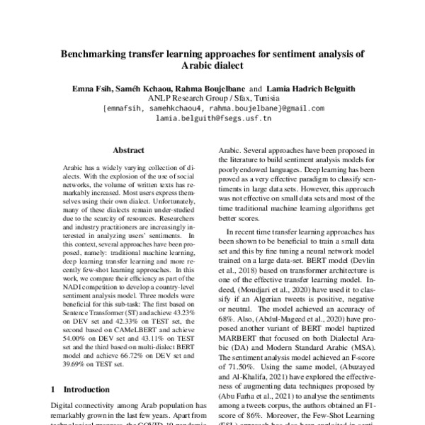 Benchmarking transfer learning approaches for sentiment analysis of ...