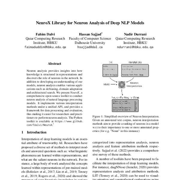 NeuroX Library for Neuron Analysis of Deep NLP Models - ACL Anthology