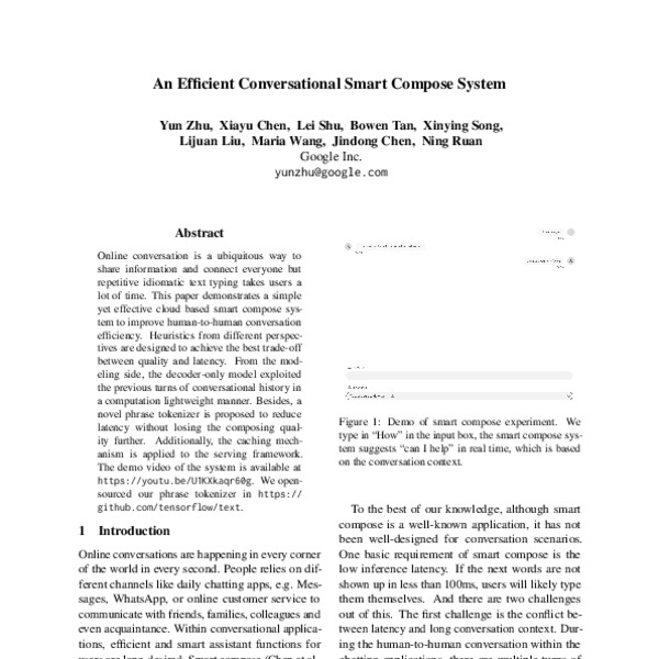 An Efficient Conversational Smart Compose System - ACL Anthology