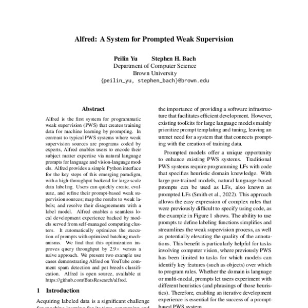 Alfred: A System for Prompted Weak Supervision - ACL Anthology