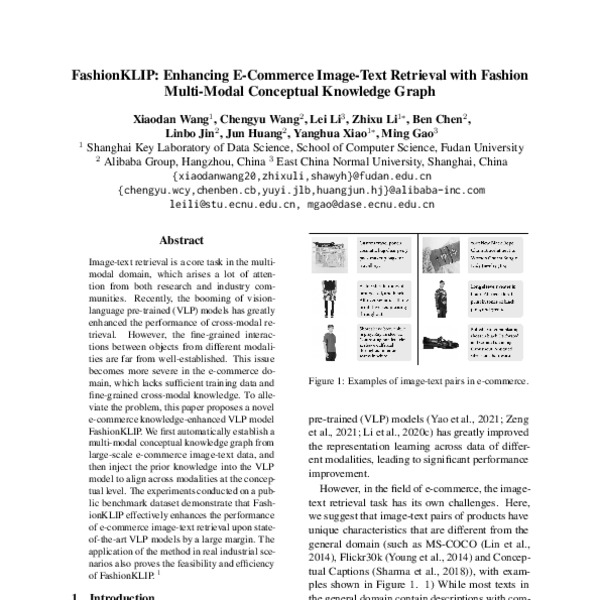 FashionKLIP: Enhancing E-Commerce Image-Text Retrieval with Fashion ...