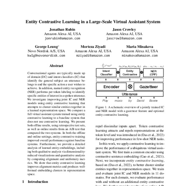 Entity Contrastive Learning In A Large Scale Virtual Assistant System Acl Anthology