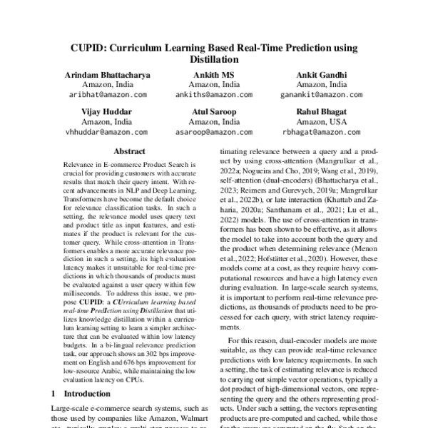 Cupid Curriculum Learning Based Real Time Prediction Using Distillation Acl Anthology