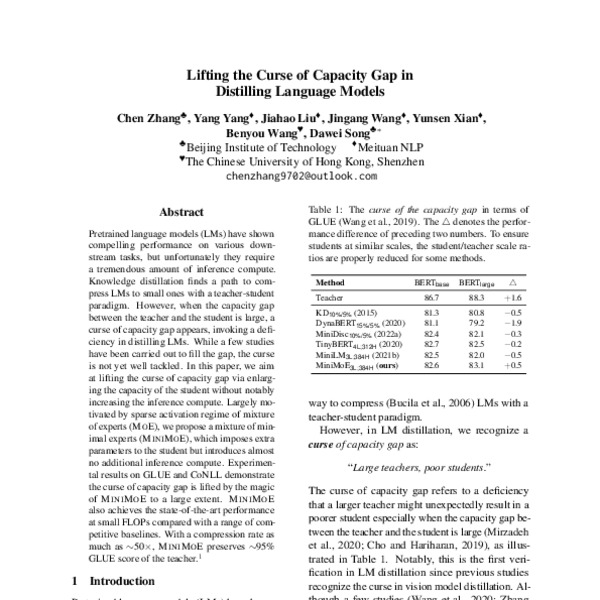 Lifting the Curse of Capacity Gap in Distilling Language Models - ACL ...