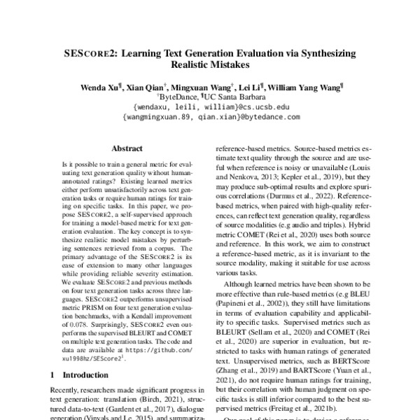 Sescore2 Learning Text Generation Evaluation Via Synthesizing