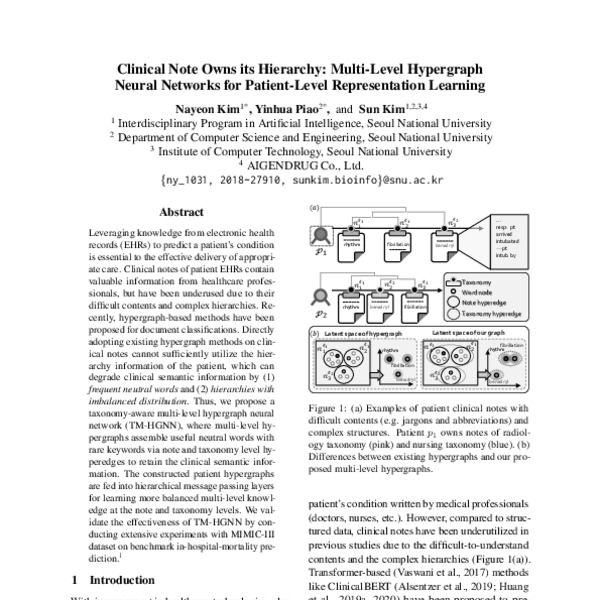 Clinical Note Owns Its Hierarchy Multi Level Hypergraph Neural Networks For Patient Level