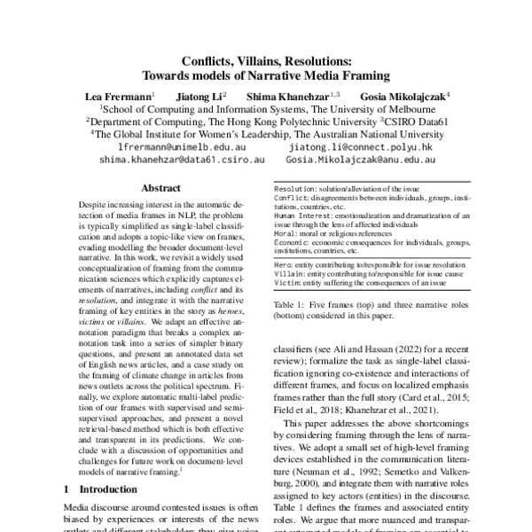 Conflicts, Villains, Resolutions: Towards models of Narrative Media ...