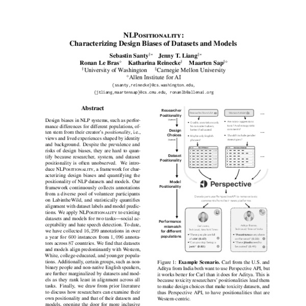 Nlpositionality Characterizing Design Biases Of Datasets And Models Acl Anthology