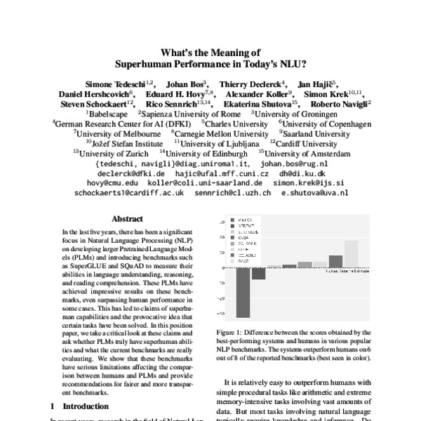 What’s the Meaning of Superhuman Performance in Today’s NLU? - ACL ...