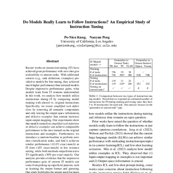 Do Models Really Learn to Follow Instructions? An Empirical Study of Instruction Tuning - ACL ...