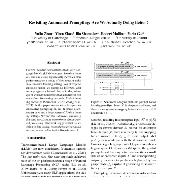 Revisiting Automated Prompting: Are We Actually Doing Better? - ACL Anthology
