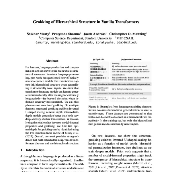 Grokking of Hierarchical Structure in Vanilla Transformers - ACL Anthology