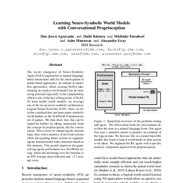 Learning Neuro-Symbolic World Models with Conversational Proprioception - ACL Anthology