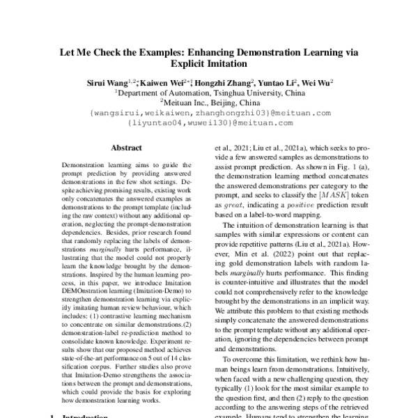 Let Me Check The Examples Enhancing Demonstration Learning Via Explicit Imitation Acl Anthology