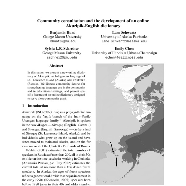 Community consultation and the development of an online Akuzipik ...