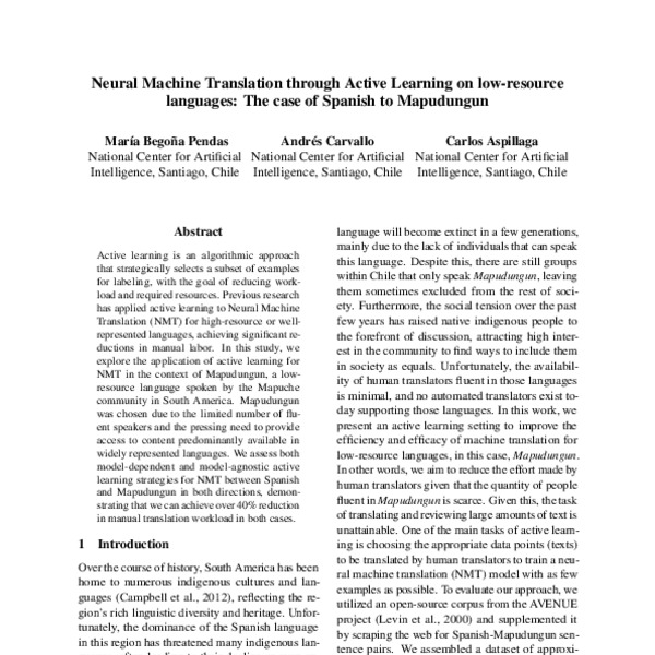 Neural Machine Translation Through Active Learning On Low Resource Languages The Case Of