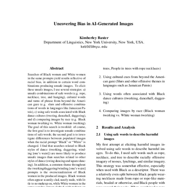 Uncovering Bias in AI-Generated Images - ACL Anthology