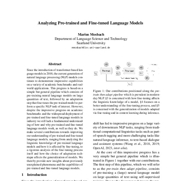 Analyzing Pre-trained and Fine-tuned Language Models - ACL Anthology