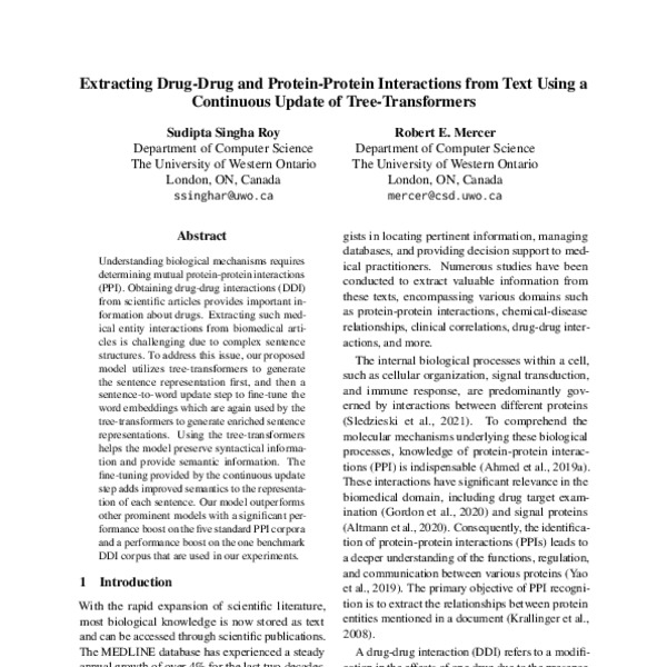 Extracting Drug-Drug and Protein-Protein Interactions from Text using a Continuous Update of ...