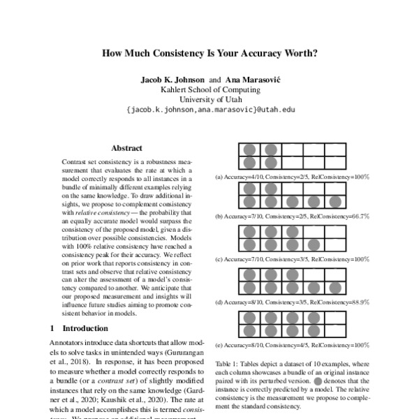 How Much Consistency Is Your Accuracy Worth? - ACL Anthology
