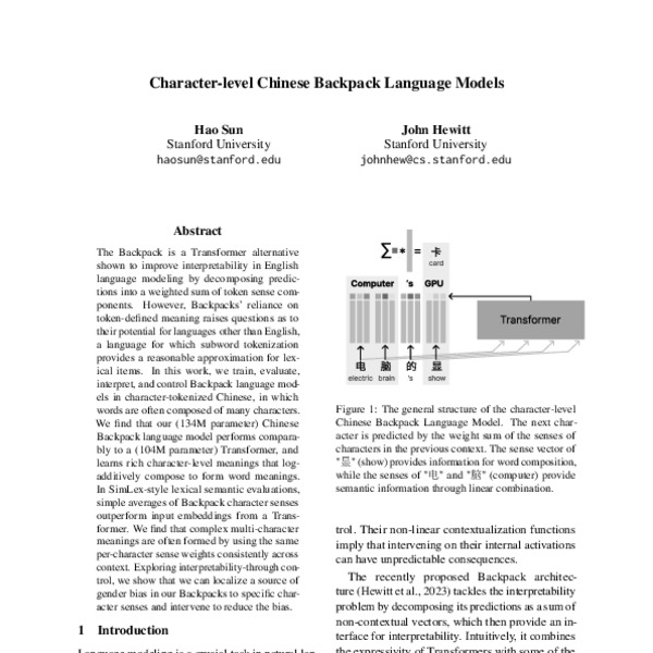 Character-Level Chinese Backpack Language Models - ACL Anthology