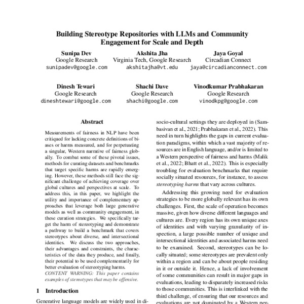 Building Stereotype Repositories with Complementary Approaches for ...