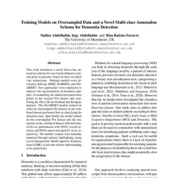 Training Models On Oversampled Data And A Novel Multi Class Annotation