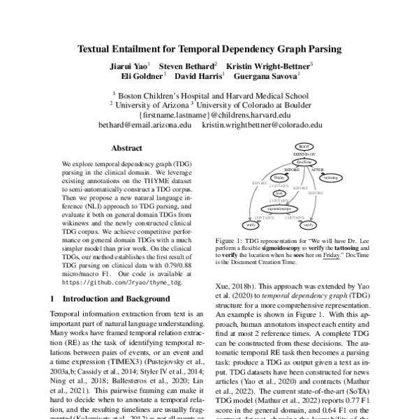 Textual Entailment For Temporal Dependency Graph Parsing Acl Anthology