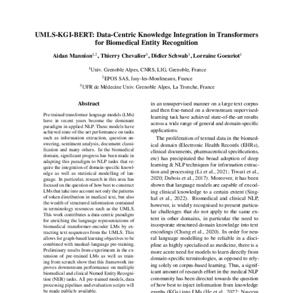 Umls Kgi Bert Data Centric Knowledge Integration In Transformers For Biomedical Entity