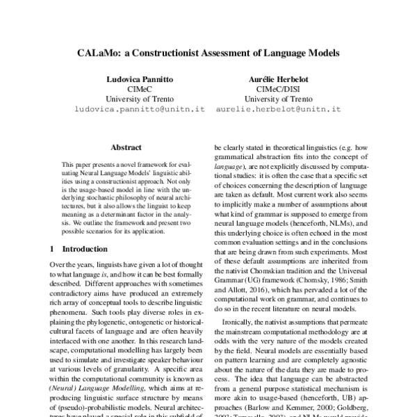 CALaMo: a Constructionist Assessment of Language Models - ACL Anthology