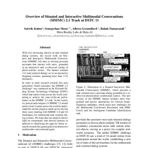 Overview of Situated and Interactive Multimodal Conversations (SIMMC) 2 ...