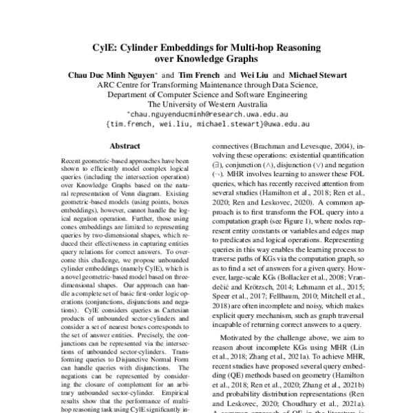 CylE: Cylinder Embeddings for Multi-hop Reasoning over Knowledge Graphs ...