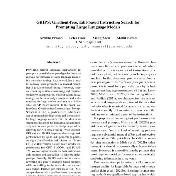 GrIPS: Gradient-free, Edit-based Instruction Search for Prompting Large Language Models - ACL ...
