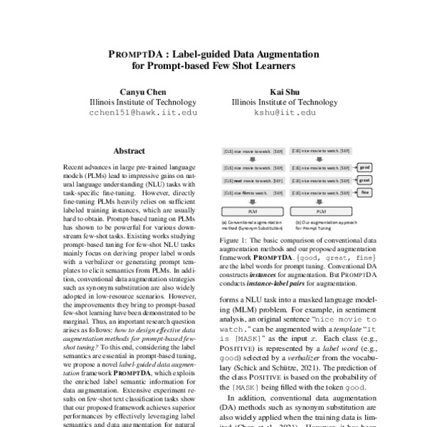 Promptda Label Guided Data Augmentation For Prompt Based Few Shot Learners Acl Anthology