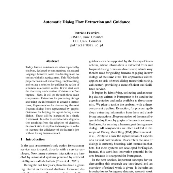 Automatic Dialog Flow Extraction and Guidance - ACL Anthology