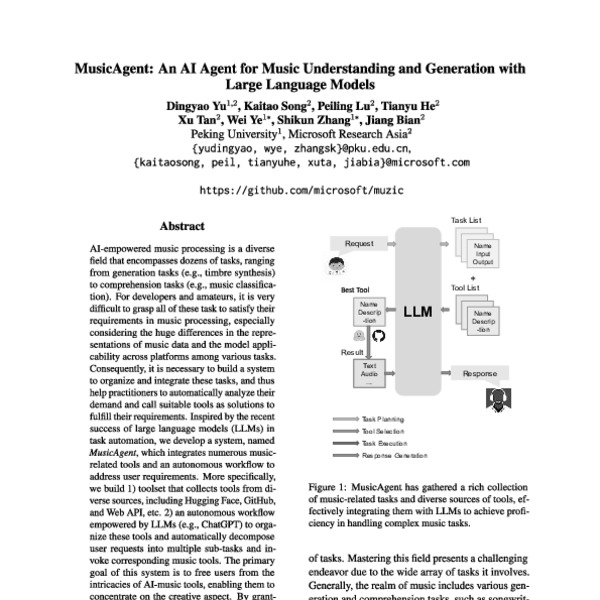 MusicAgent: An AI Agent for Music Understanding and Generation with Large Language Models - ACL ...