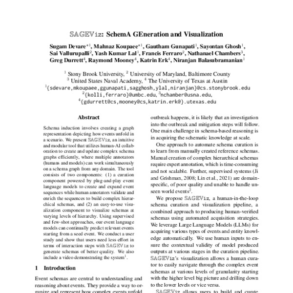 SAGEViz: SchemA GEneration and Visualization - ACL Anthology