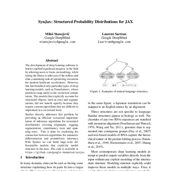 SynJax: Structured Probability Distributions for JAX - ACL Anthology