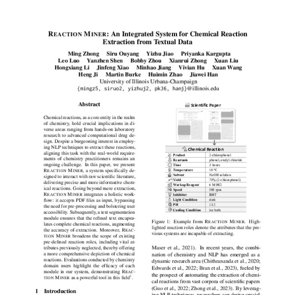 Reaction Miner: An Integrated System for Chemical Reaction Extraction ...