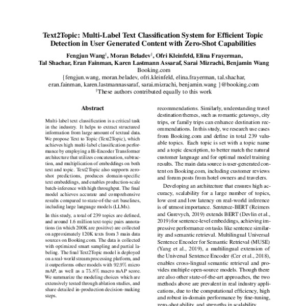 Text2Topic: Multi-Label Text Classification System for Efficient Topic Detection in User ...