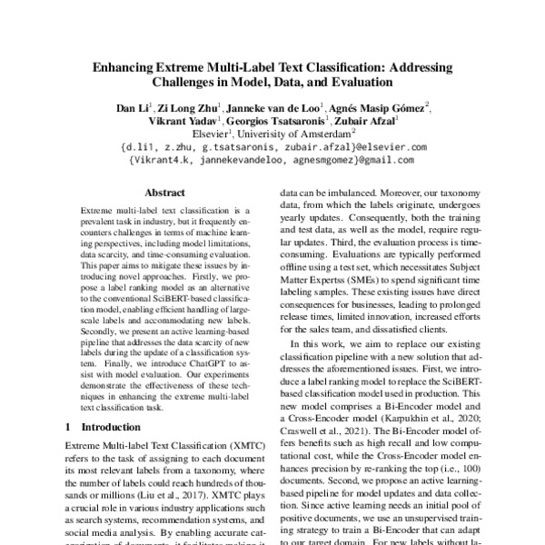 Enhancing Extreme Multi Label Text Classification Addressing Challenges In Model Data And