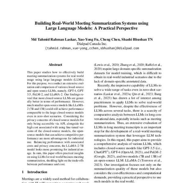 Building Real World Meeting Summarization Systems Using Large Language Models A Practical