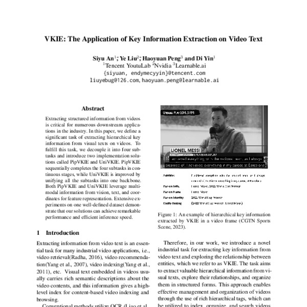 VKIE: The Application of Key Information Extraction on Video Text - ACL Anthology