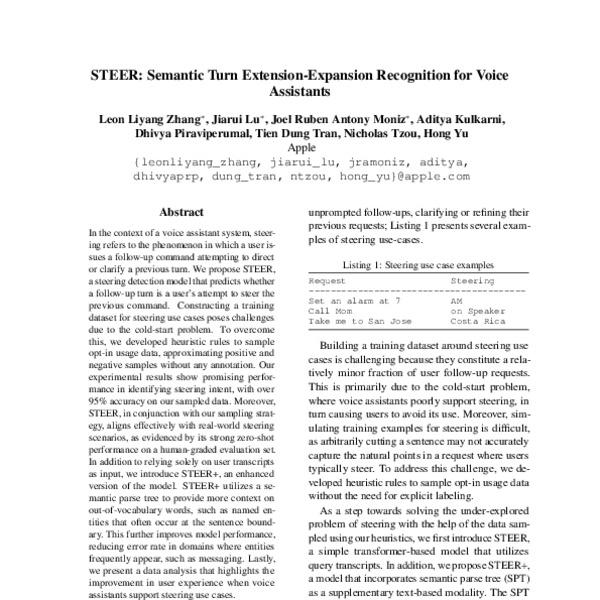 STEER: Semantic Turn Extension-Expansion Recognition for Voice ...