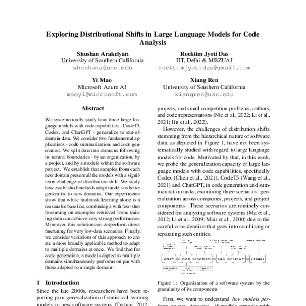 Exploring Distributional Shifts in Large Language Models for Code Analysis - ACL Anthology