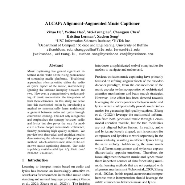 ALCAP: Alignment-Augmented Music Captioner - ACL Anthology