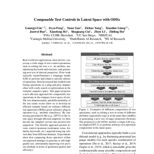 Composable Text Controls in Latent Space with ODEs - ACL Anthology