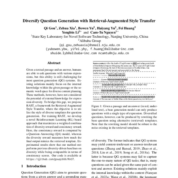 Diversify Question Generation With Retrieval Augmented Style Transfer