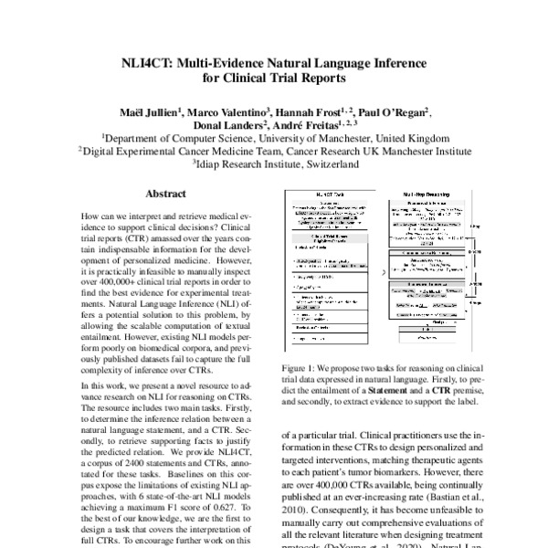 NLI4CT: Multi-Evidence Natural Language Inference for Clinical Trial Reports - ACL Anthology